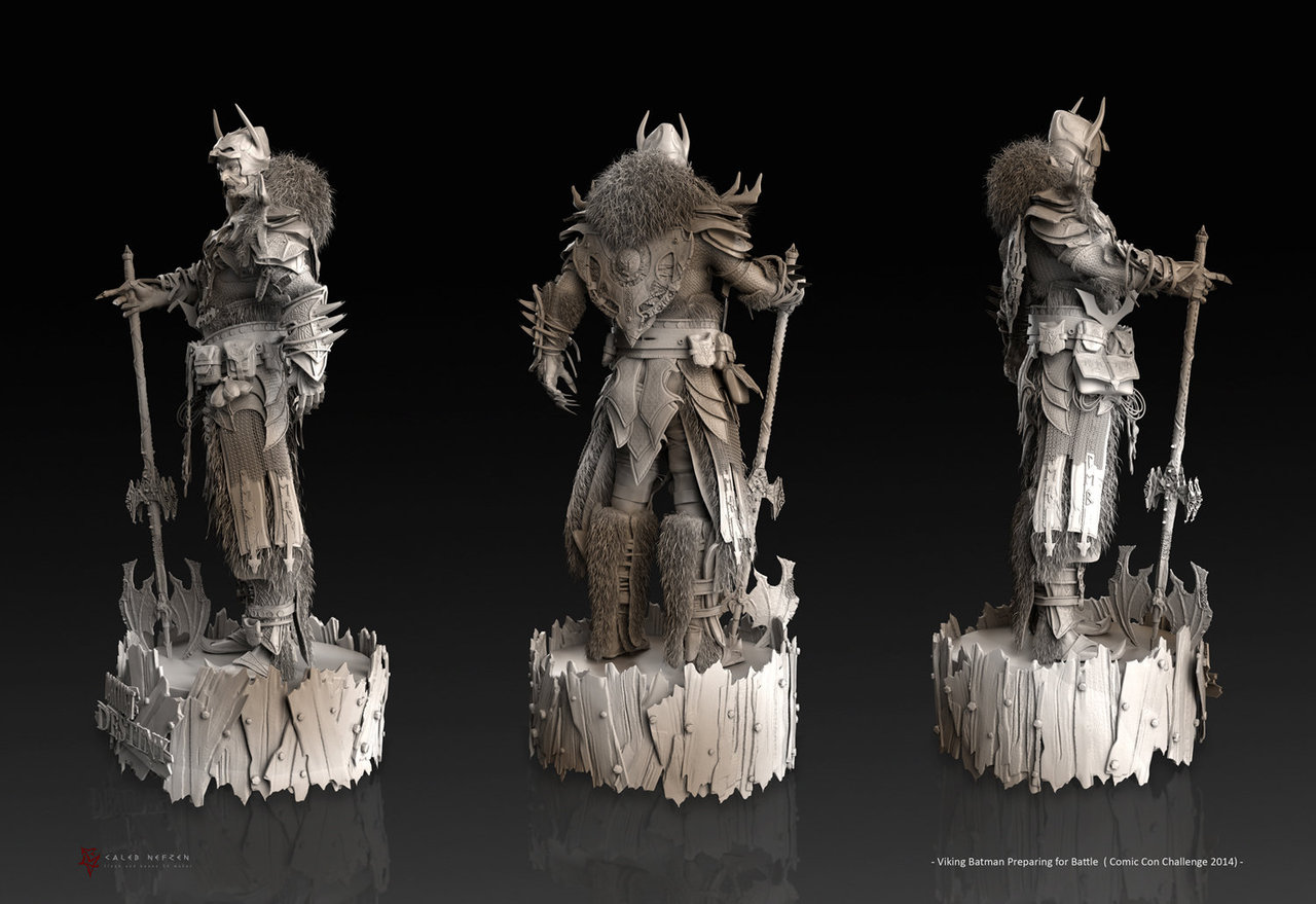 Viking Batman Preparing For Battle 2 by calebnefzen