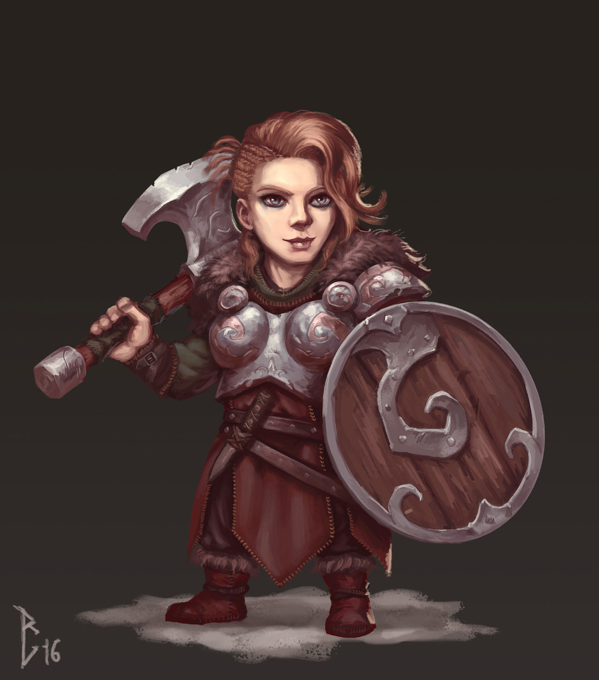 Dwarf Shieldmaiden by Rastislav Le